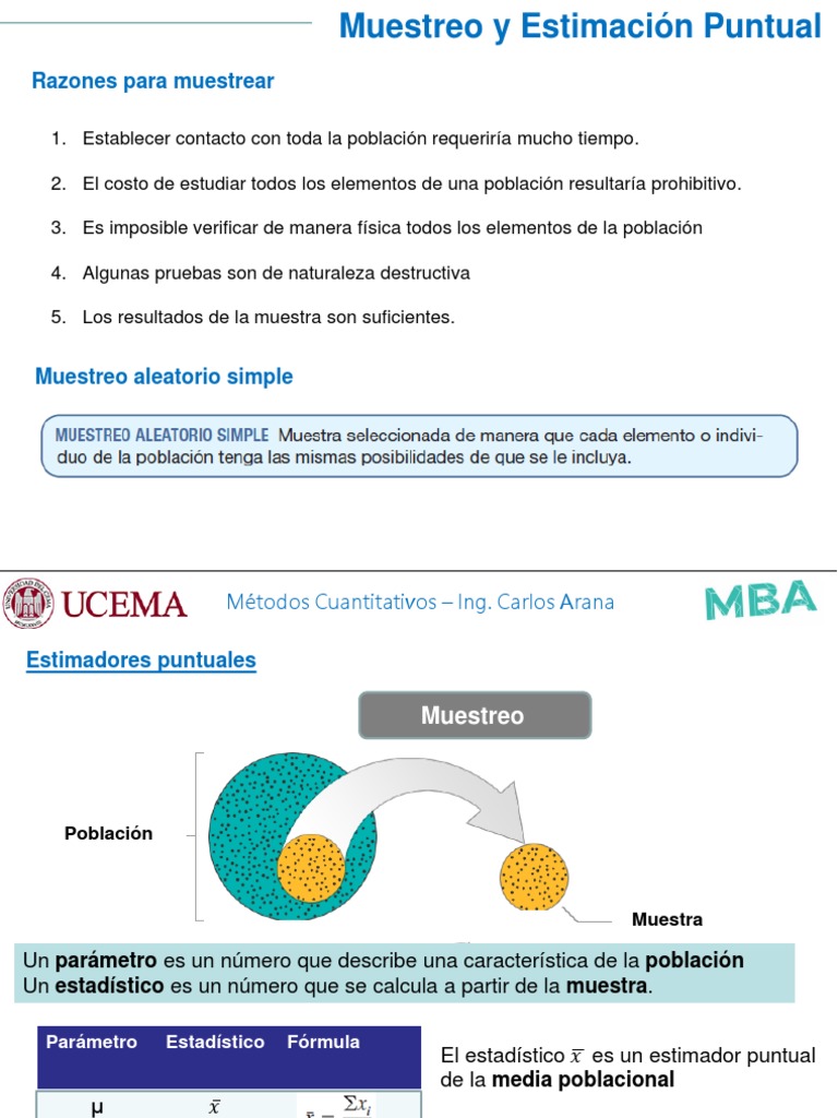 TCL y Estimación Puntual y Por Intervalo | PDF | Muestreo (Estadísticas) | Estadística