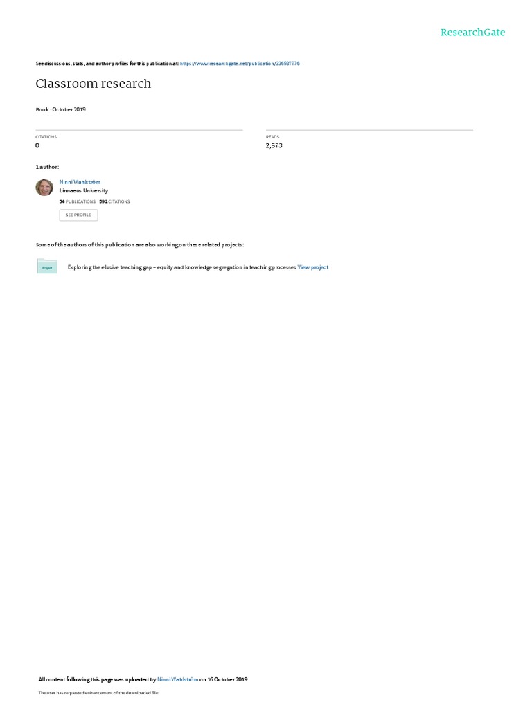 Classroom Research Anthology Final | PDF | Teaching Method | Curriculum