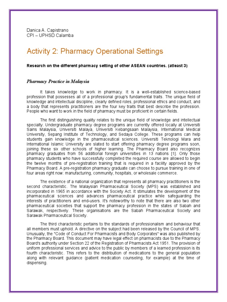 ASEAN Pharmacy Practices | PDF | Pharmacy | Pharmacist