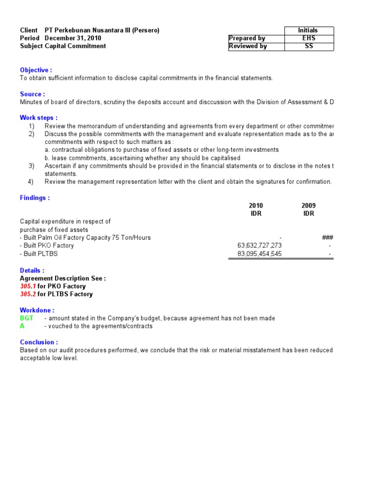 Capital Commitment | PDF