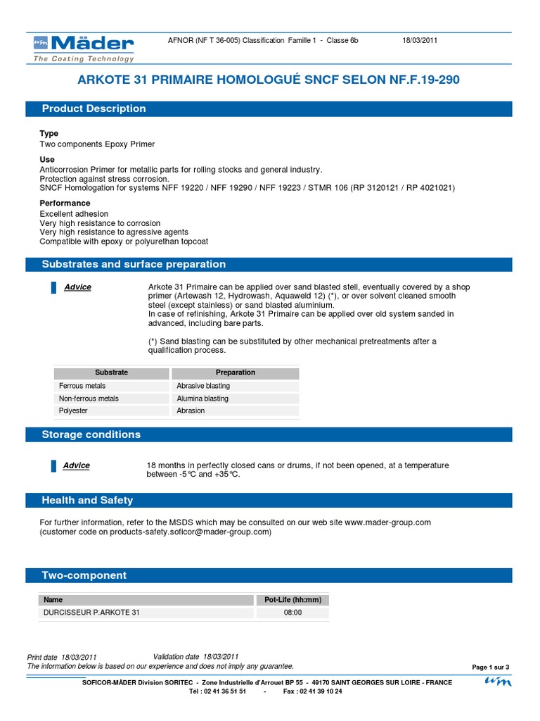 Arkote 31 Epoxy Primer (30608P3250) | Download Free PDF | Epoxy | Corrosion