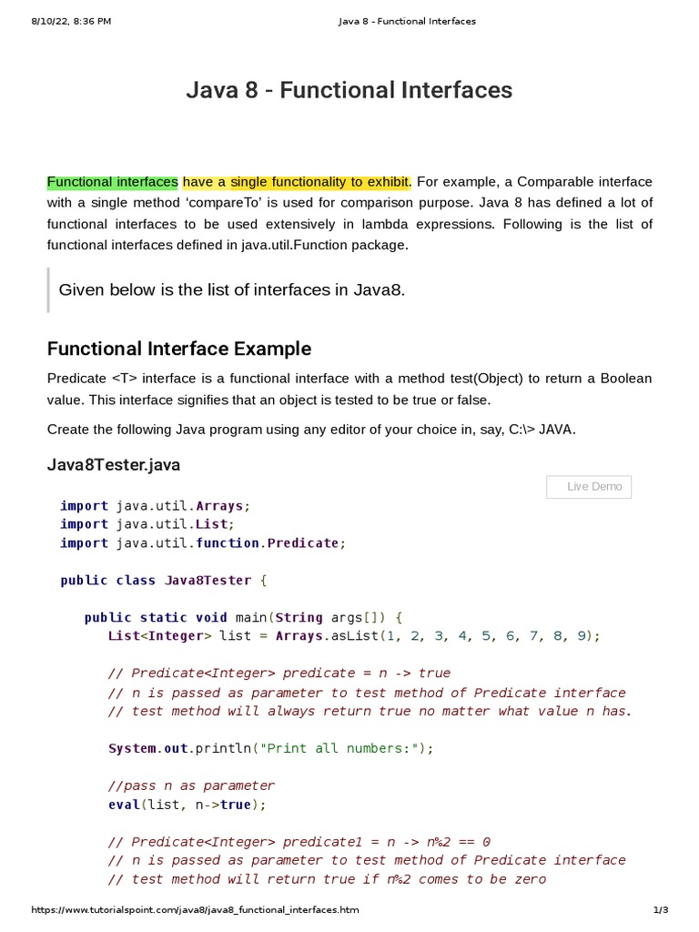 Java 8 - Functional Interfaces | PDF | Anonymous Function | Method ...
