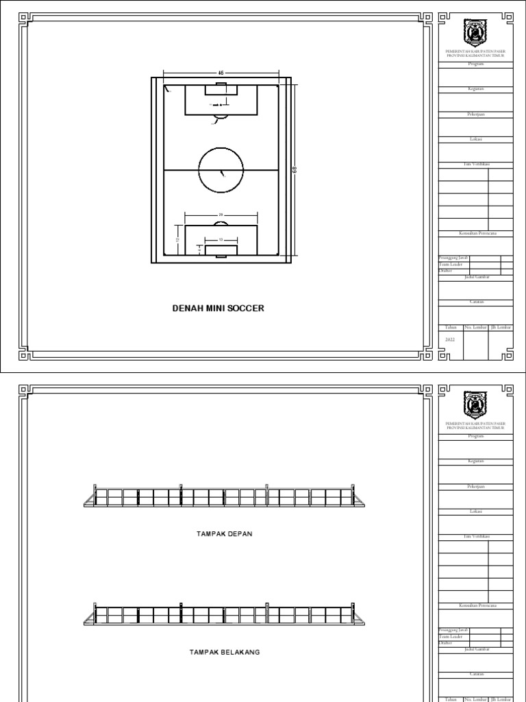 Denah dan Desain Mini Soccer 2022 | PDF