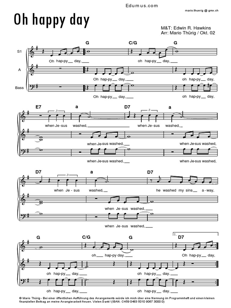 Oh Happy Day Partiture | PDF