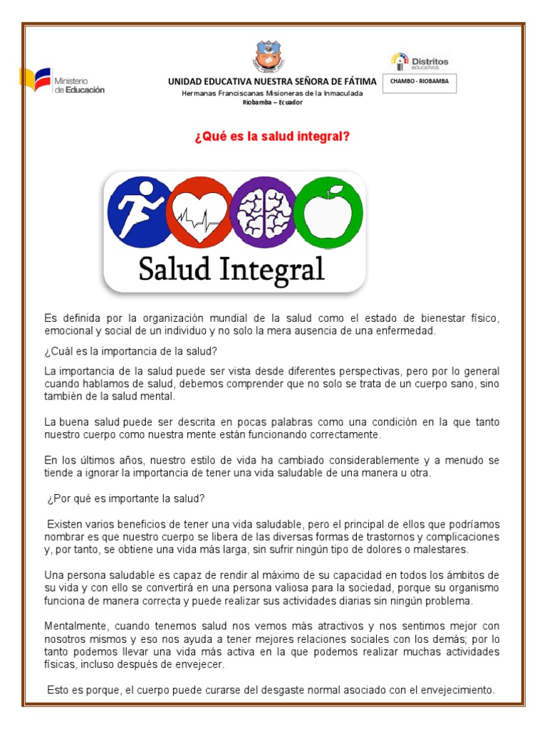 Salud Integral: Clave para el Bienestar | PDF | Relaciones personales ...