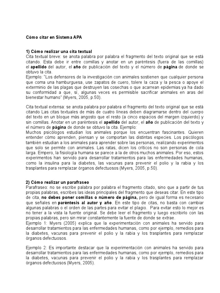 Cómo Citar en Sistema APA | PDF | Bibliografía | Comillas