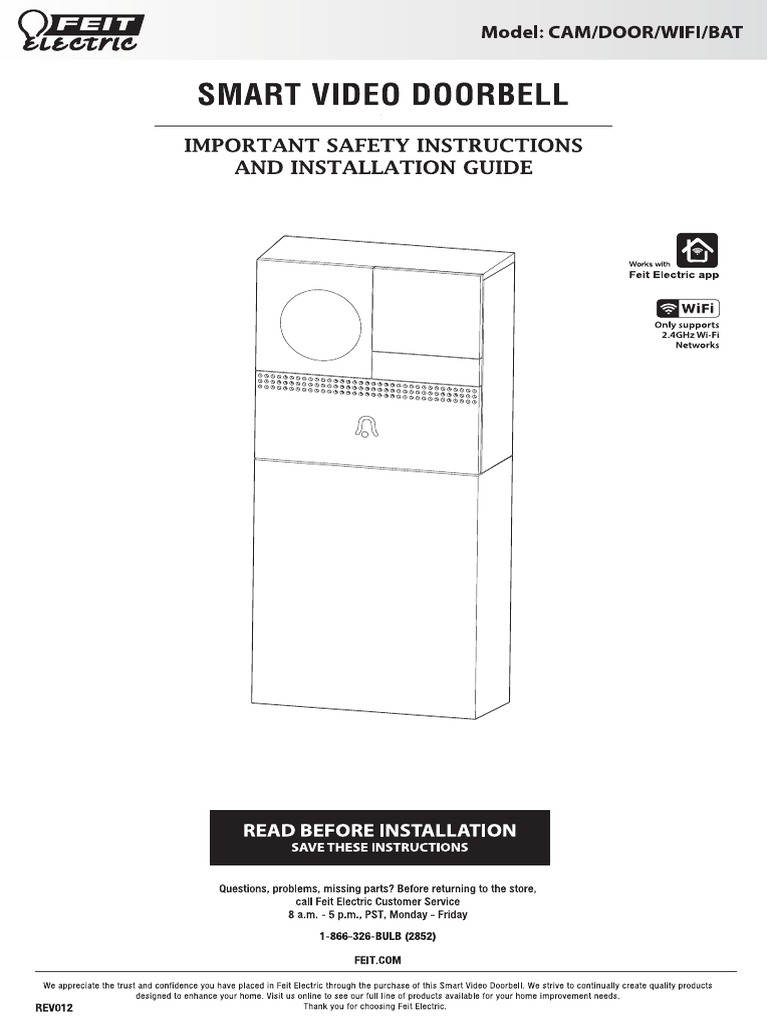 Cam Door Wifi Bat Manual Rev012 091620-1 | PDF