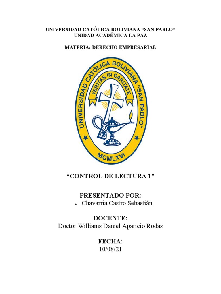 Control de Lectura - Chavarria Sebastian | PDF | Estado (política ...