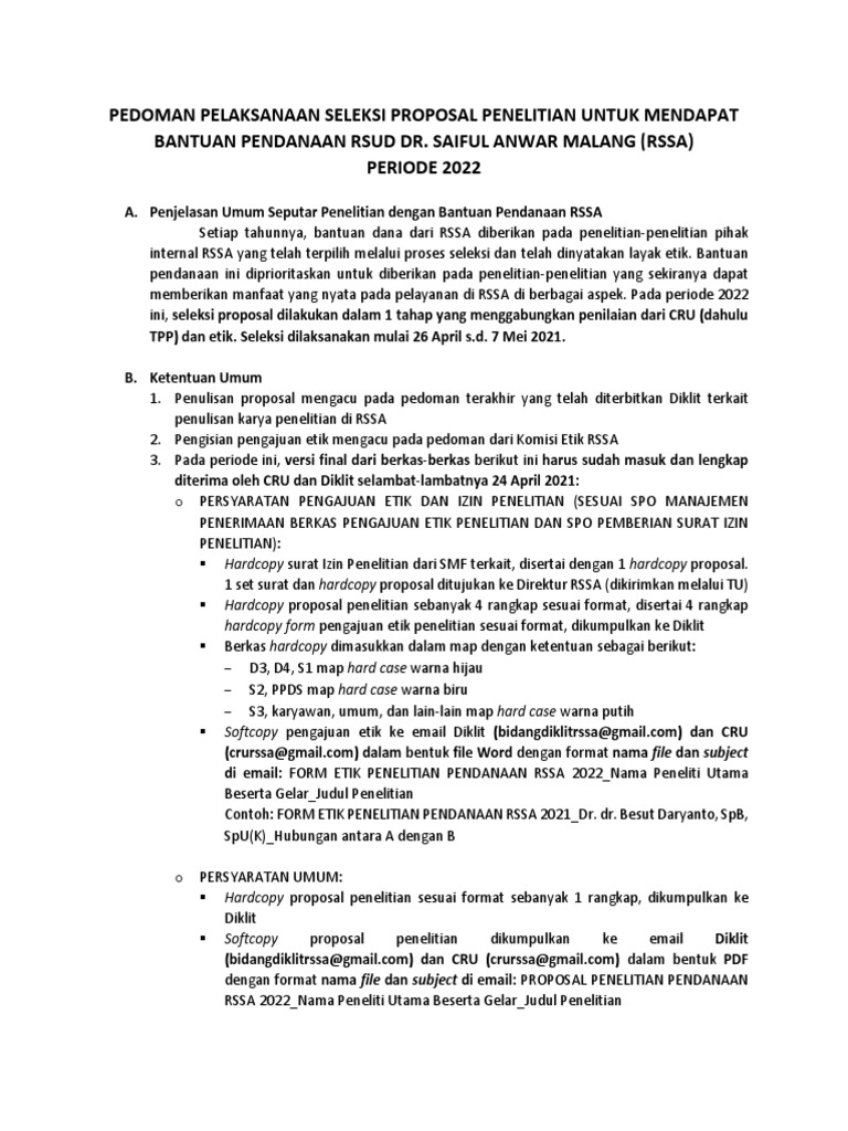 Pedoman Seleksi Proposal Penelitian Apbd 2022 | PDF | Teknologi & Rekayasa