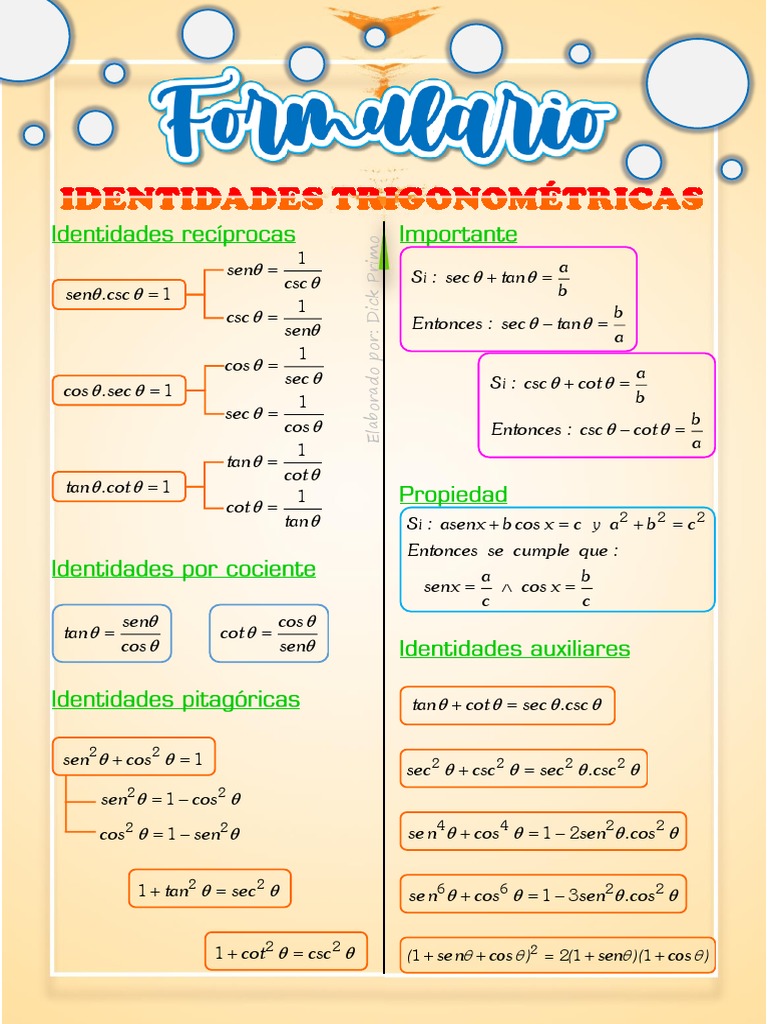 Formulario Trigonometria | PDF