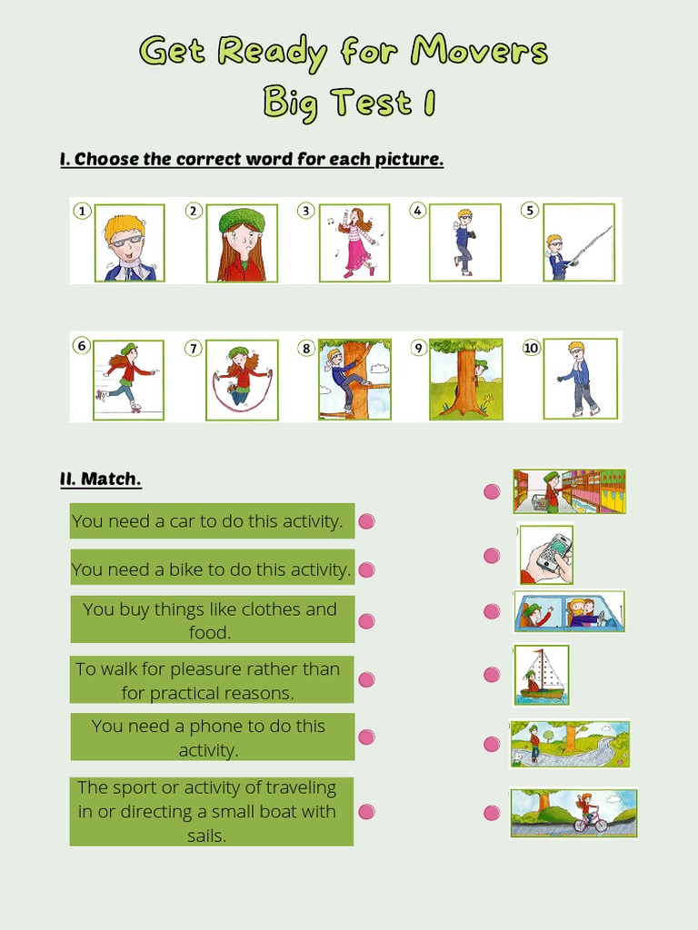 Get Ready For Movers Big Test 1 | PDF | Foreign Language Studies | History