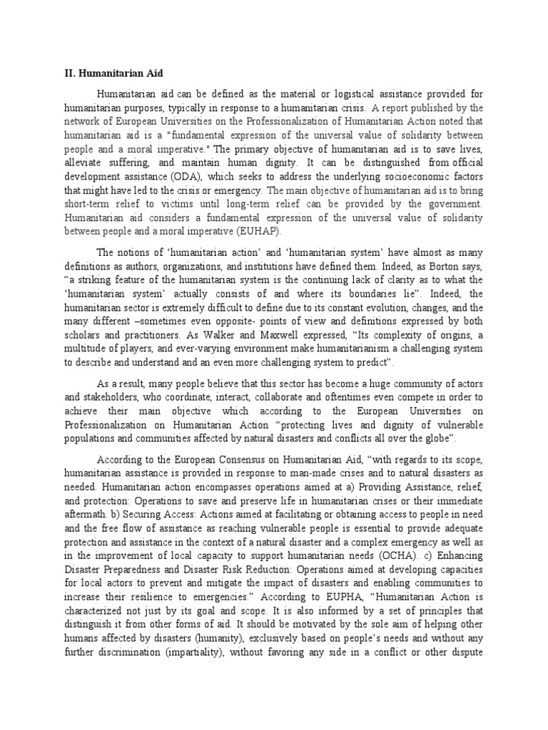 Humanitarian Aid | PDF | Humanitarianism | Humanitarian Aid