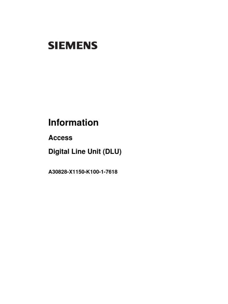 Digital Line Unit (DLU) | Download Free PDF | Digital Subscriber Line ...