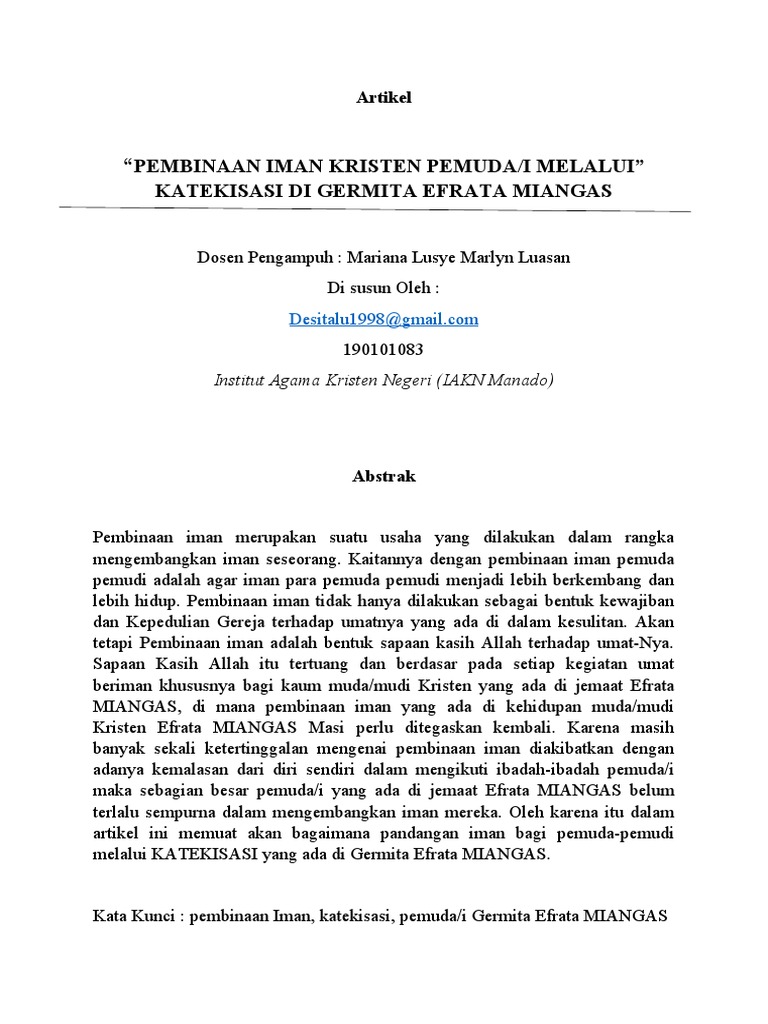 Artikel PWG Desi Talu | PDF