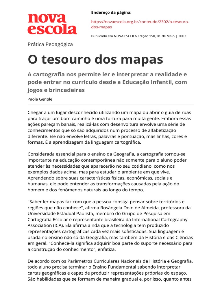 4 - Ensino de Mapas | PDF | Geografia | Cartografia