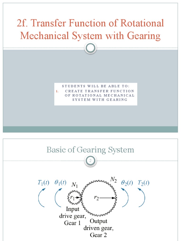 CH2e - Modelling of Dynamic System - TF Rotational W Gearing | PDF ...