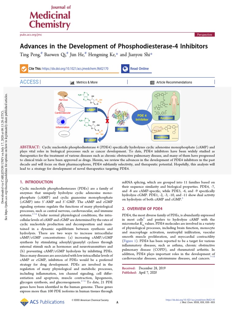 Advances in The Development of Phosphodiesterase-4 Inhibitors | PDF ...