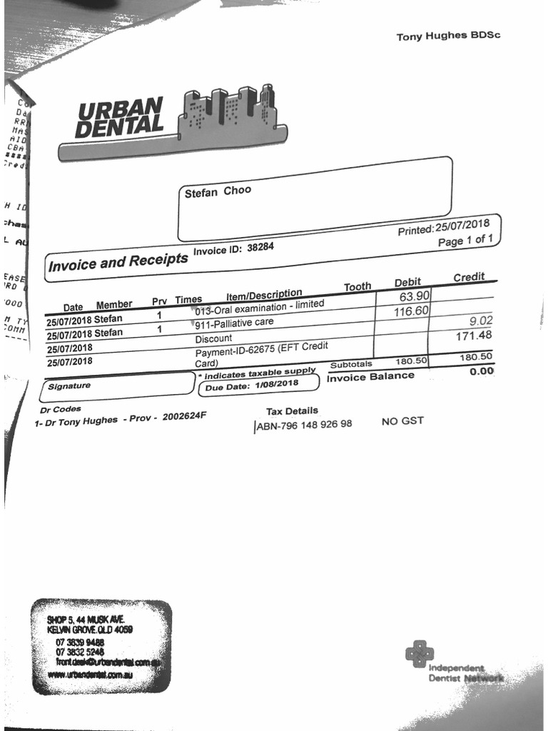Dental Receipt | PDF
