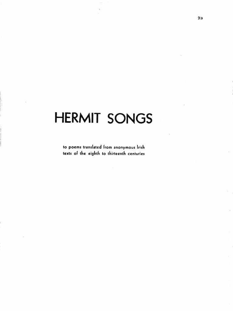 Hermit Songs | PDF