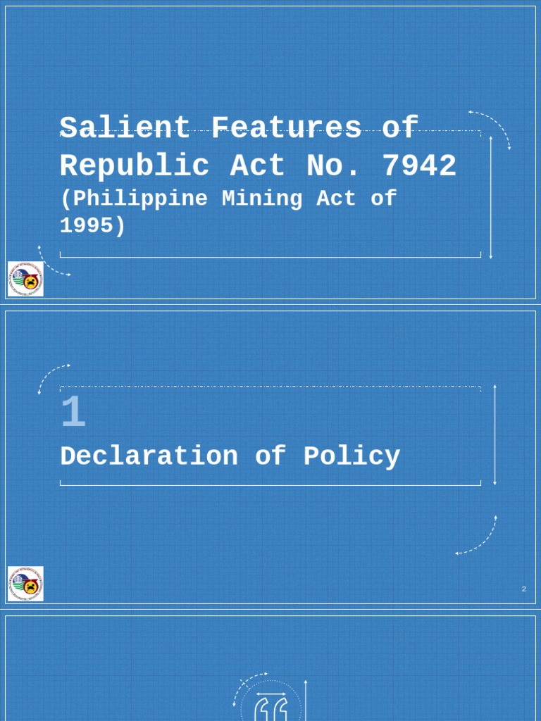 Salient Features of Republic Act No. 7942 | PDF | Mining | Philippines