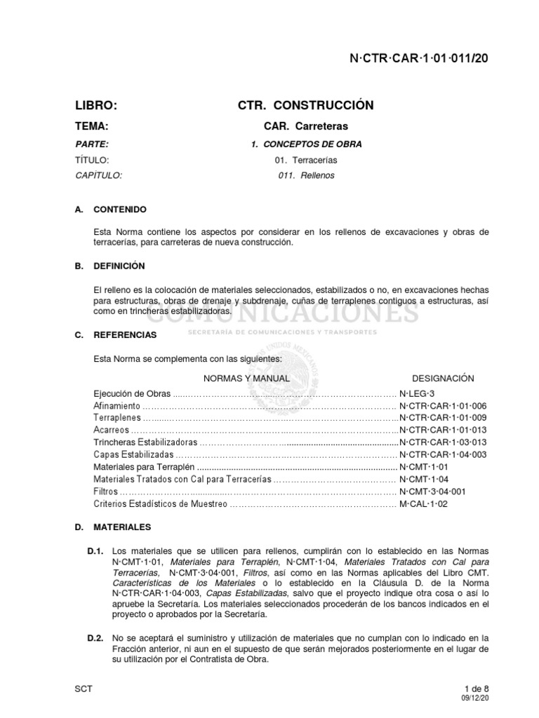 N-Ctr-Car-1-01-011-20 Relleno | PDF | Agua