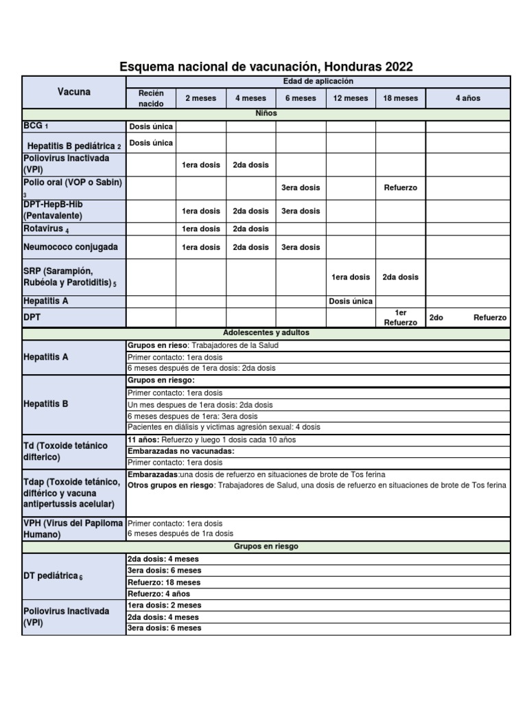Esquema de Vacunacion PAI 2022 | PDF | Ciencias de la vida | Salud pública Esquema de Vacunacion PAI 2022 | PDF | Ciencias de la vida | Salud pública
