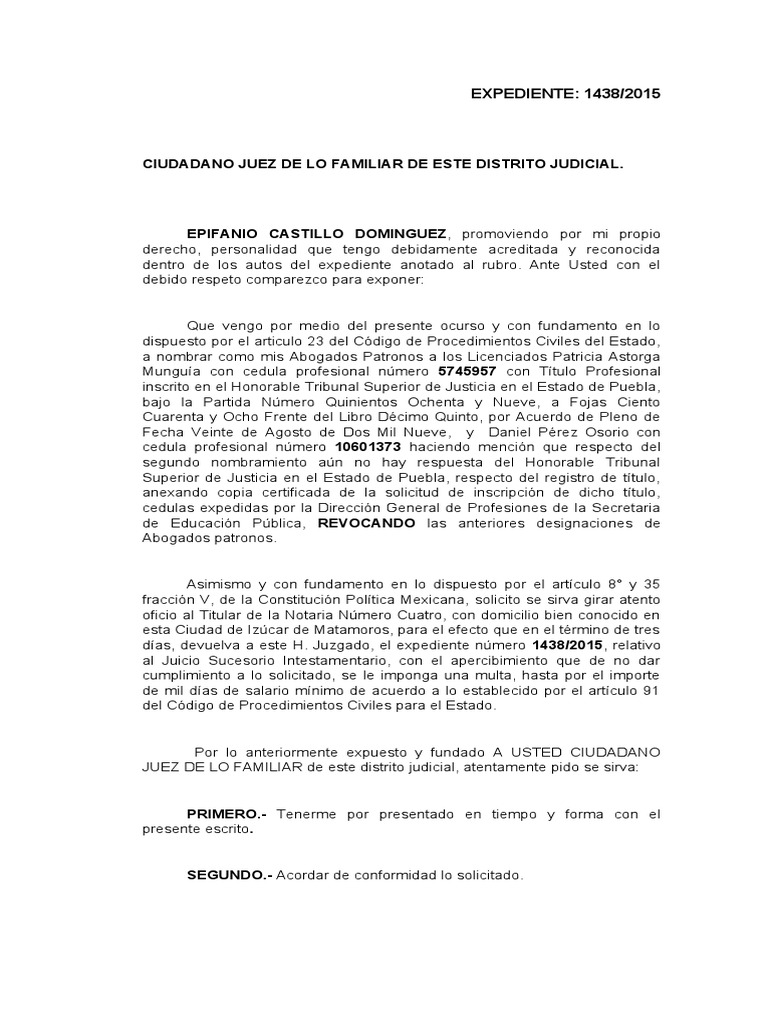 Revocar Abogado | PDF | Gobierno | Justicia