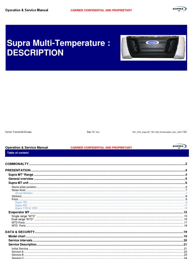 TEC - OPS - Supra MT - 750-1250 - 62-61921-20 - Rev - ENG | Download Free PDF | Decibel | Noise