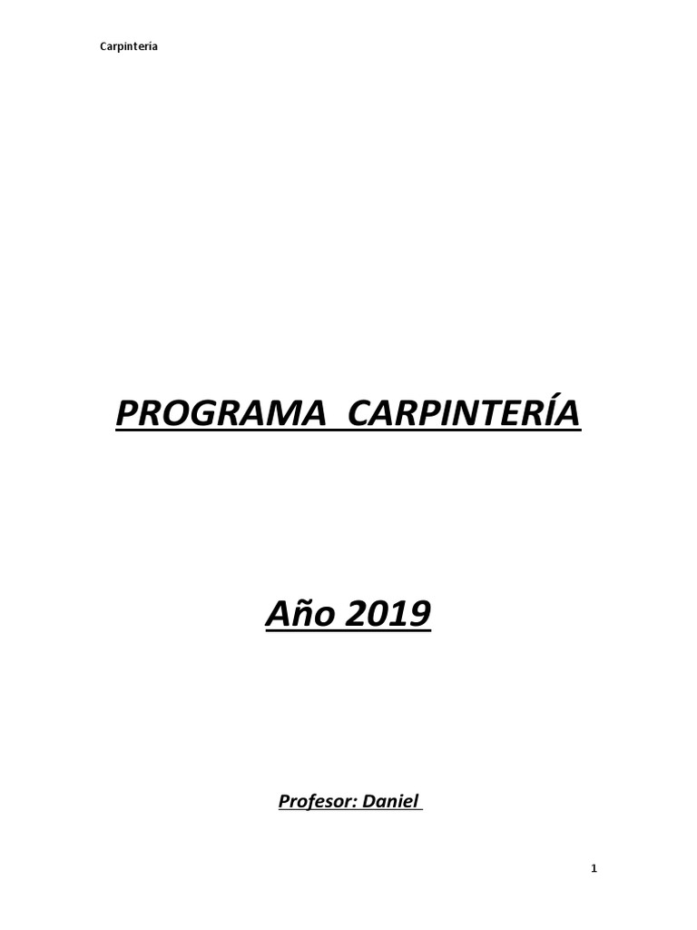 Programa Carpintería | PDF