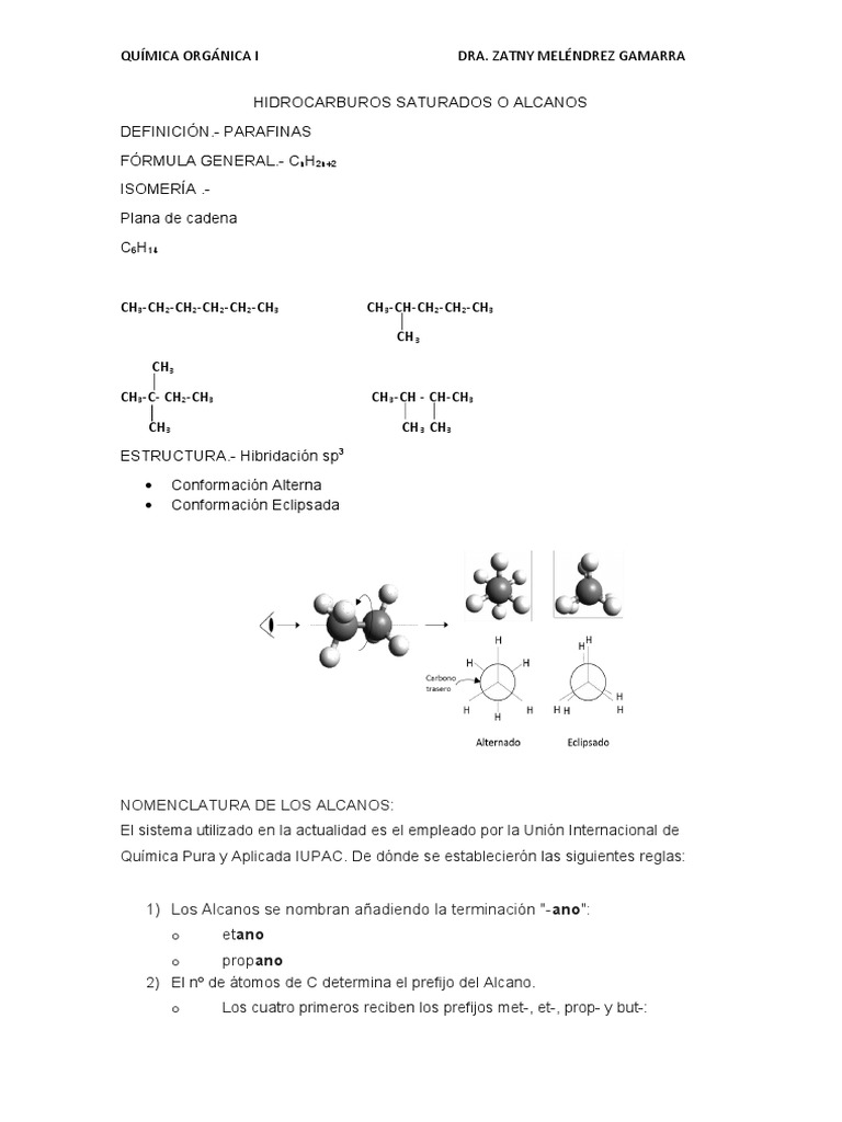 Hidrocarburos Saturados o Alcanos | PDF | Alcano | Química