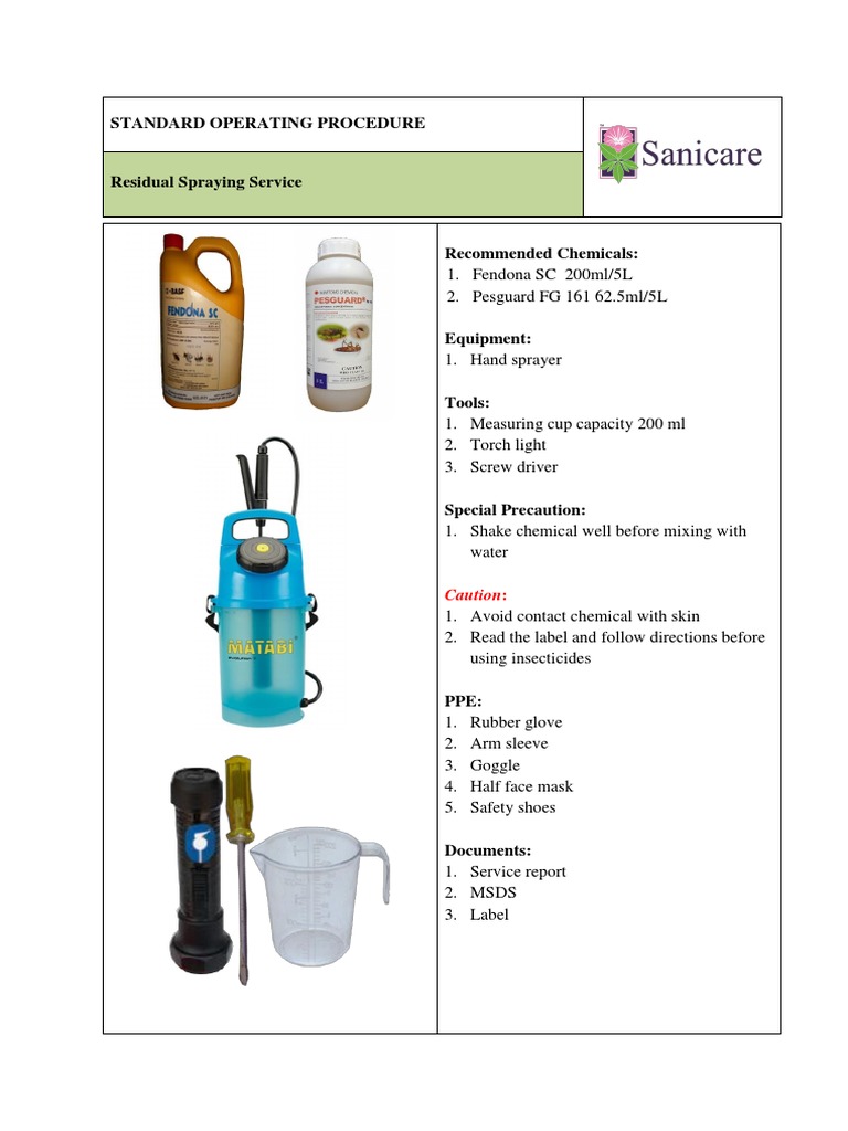 Fendona Mixing Instructions for Spraying | PDF