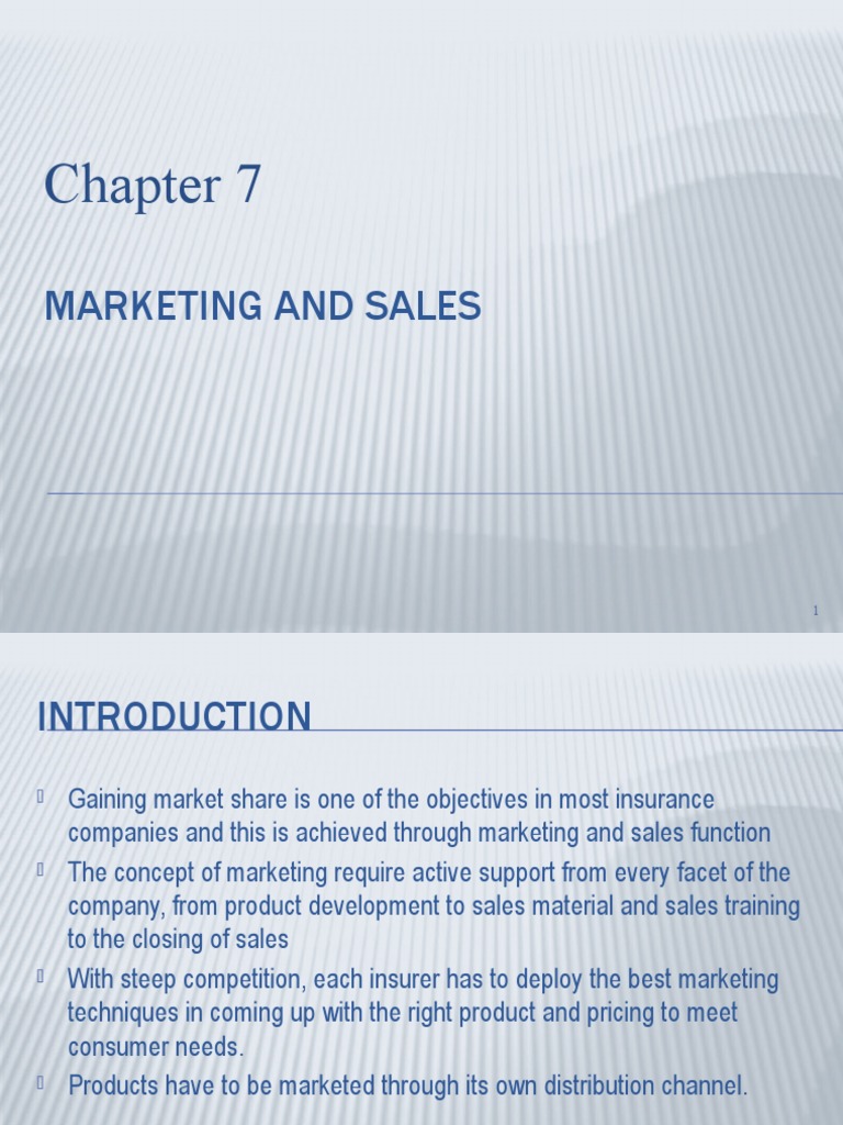 Chapter 7 - Marketing and Sales (PMI) | PDF | Insurance | Sales