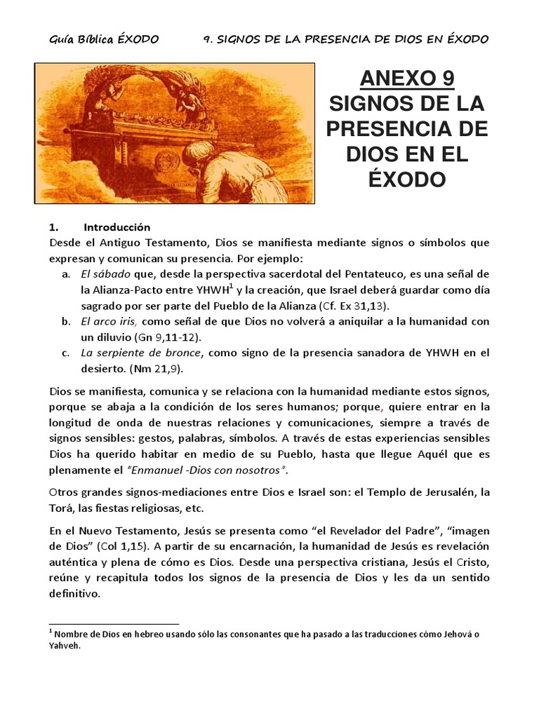 Anexo 9 Signos de La Presencia de Dios Exodo | PDF | Libro del éxodo ...