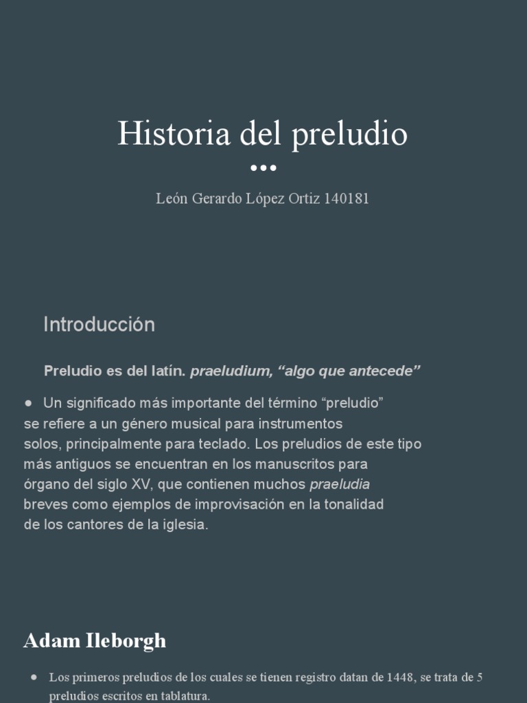 Evolución del Preludio Musical | PDF | Federico Chopin | El bien ...