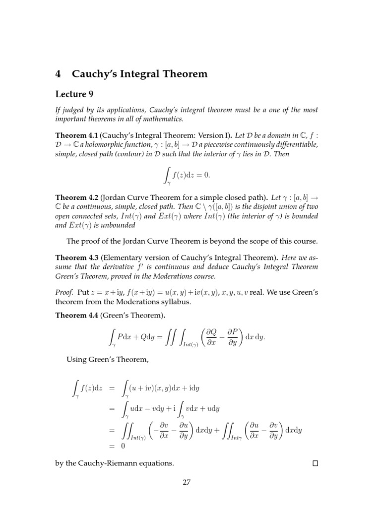 Analysis Chapter4 | PDF | Holomorphic Function | Triangle