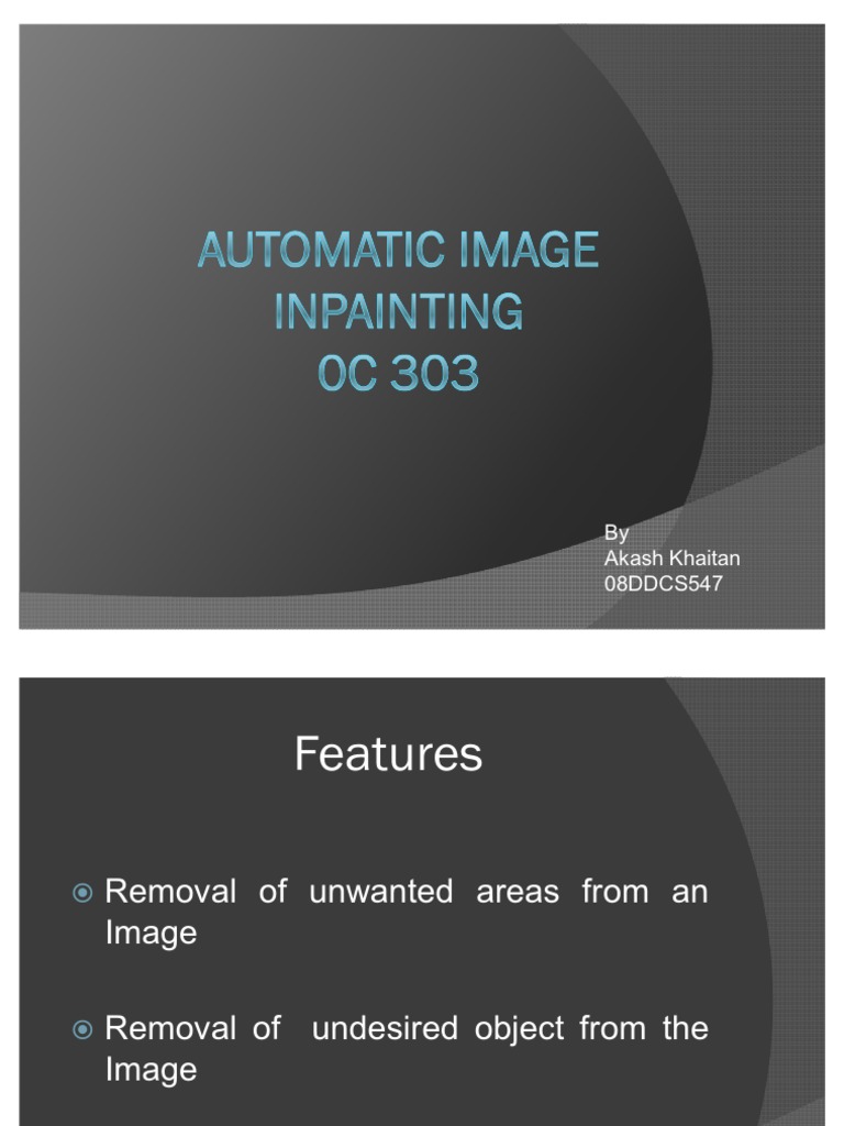 Automatic Image Inpainting (Slides) | PDF