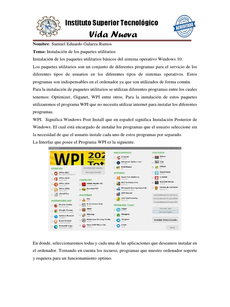 Instalación de paquetes utilitarios básicos en Windows 10 usando el ...