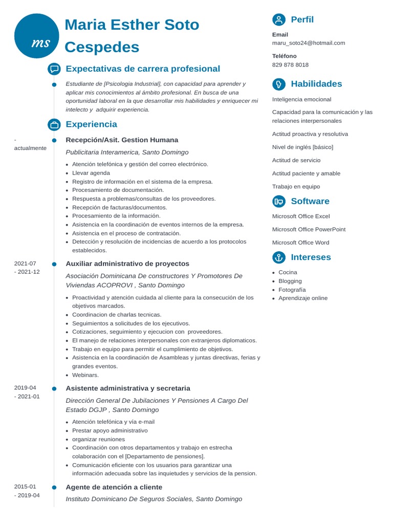 Maria E. Soto Cespedes CV | PDF | Microsoft | Microsoft Office