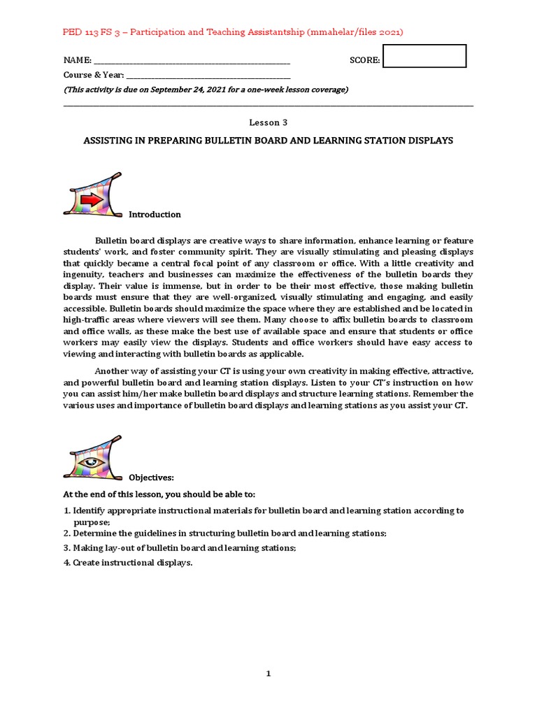 PED 113 - LESSON 3 | PDF | Classroom | Learning