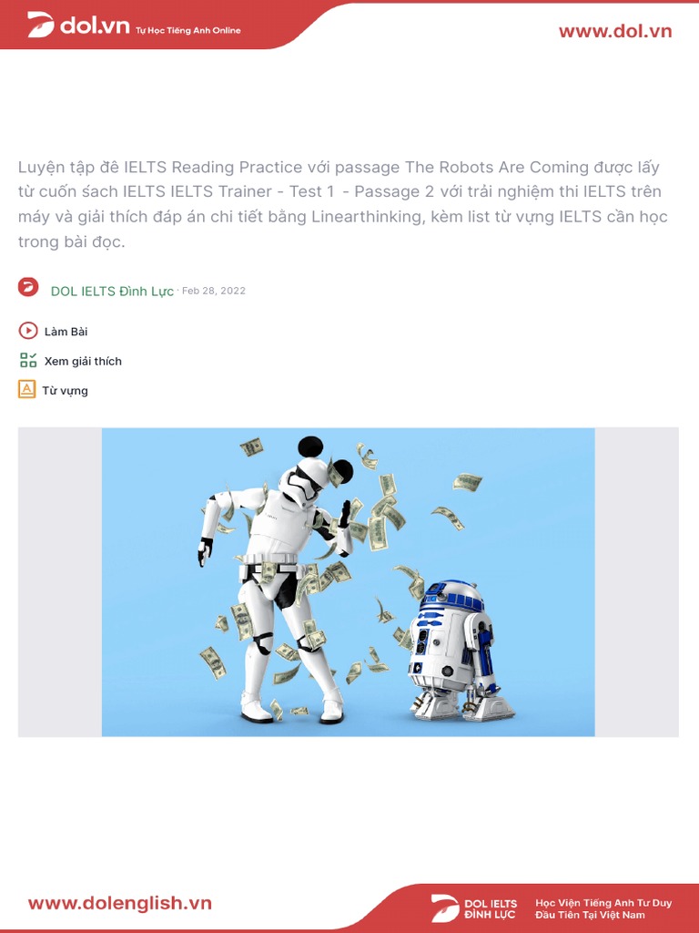 The Robots Are Coming IELTS Reading Answers With Explanation | Download Free PDF | Intelligence ...