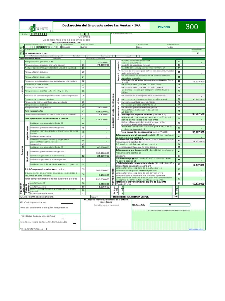 Taller de Formulario de Declaracion de IVA | PDF | Comercio | Business