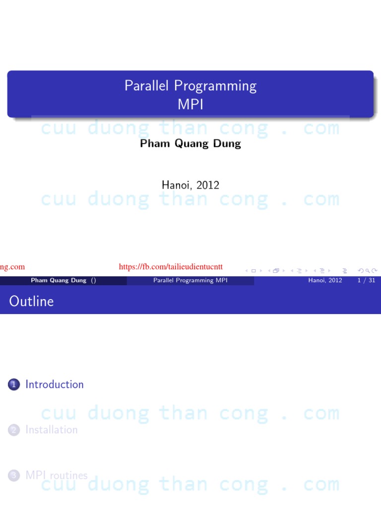 Lap-Trinh-Song-Song - Pham-Quang-Dung - Chapter-Mpi - (Cuuduongthancong - Com) | PDF | Message ...