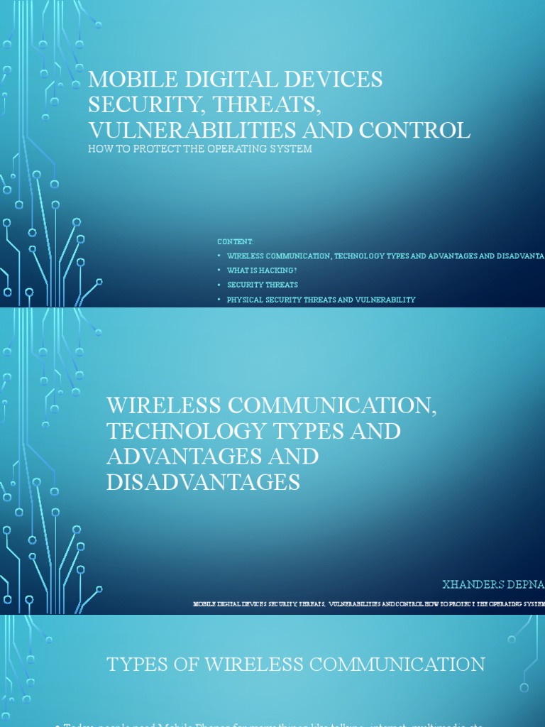 ICT101 - Mobile Digital Devices Security, Threats, Vulnerabilities ...