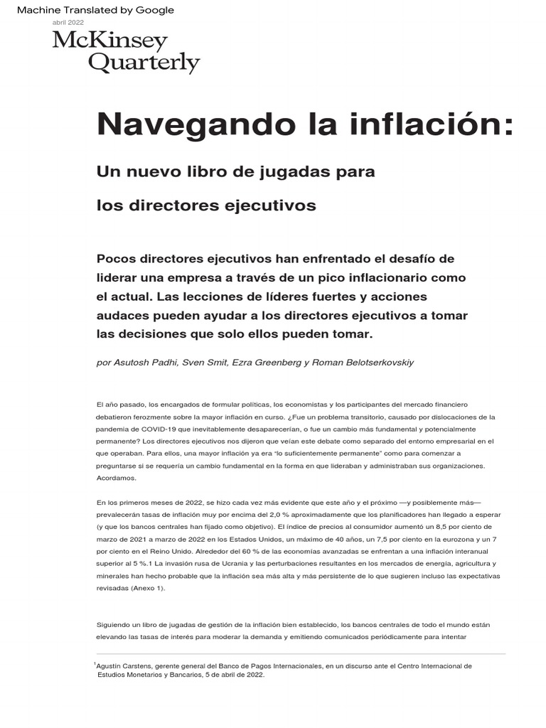 Navigating Inflation A New Playbook For Ceos | PDF | Inflación | Business