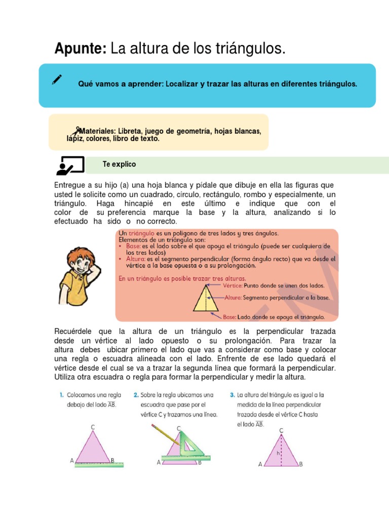 La Altura de Los Triangulos | PDF | Triángulo | Geometría Elemental