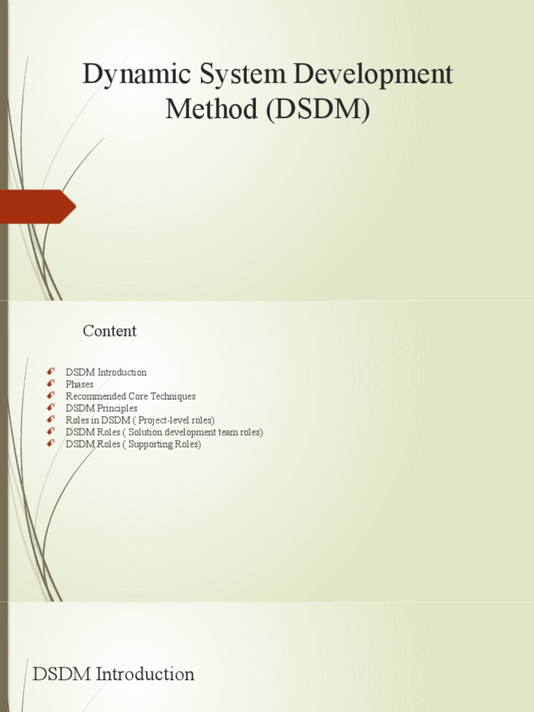 Dynamic System Development Method (DSDM) | PDF | Product Development | Systems Science