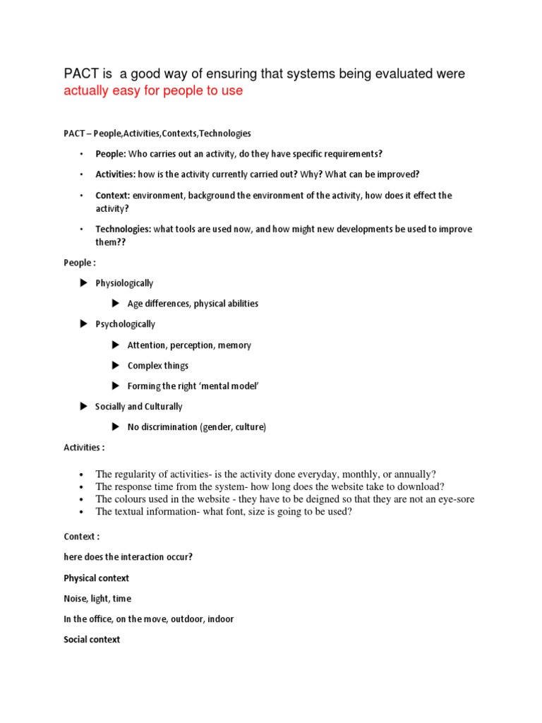 Actually Easy For People To Use: PACT Is A Good Way of Ensuring That ...