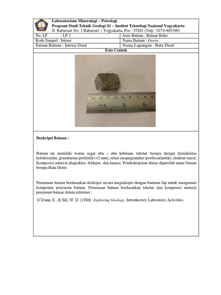 Deskripsi Petrografi 01 | PDF | Sains & Matematika