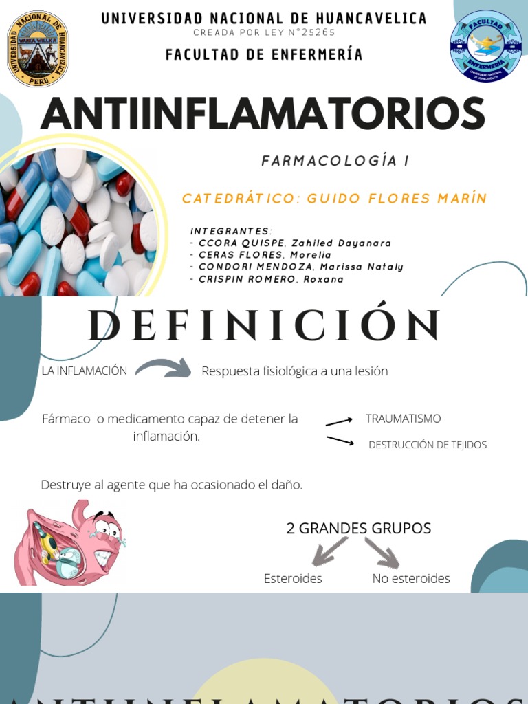 Antiinflamatorios: Clasificación, mecanismo de acción e indicaciones de ...