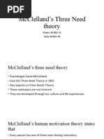 McClelland's Motivation Needs Theory | PDF | Motivation | Motivational